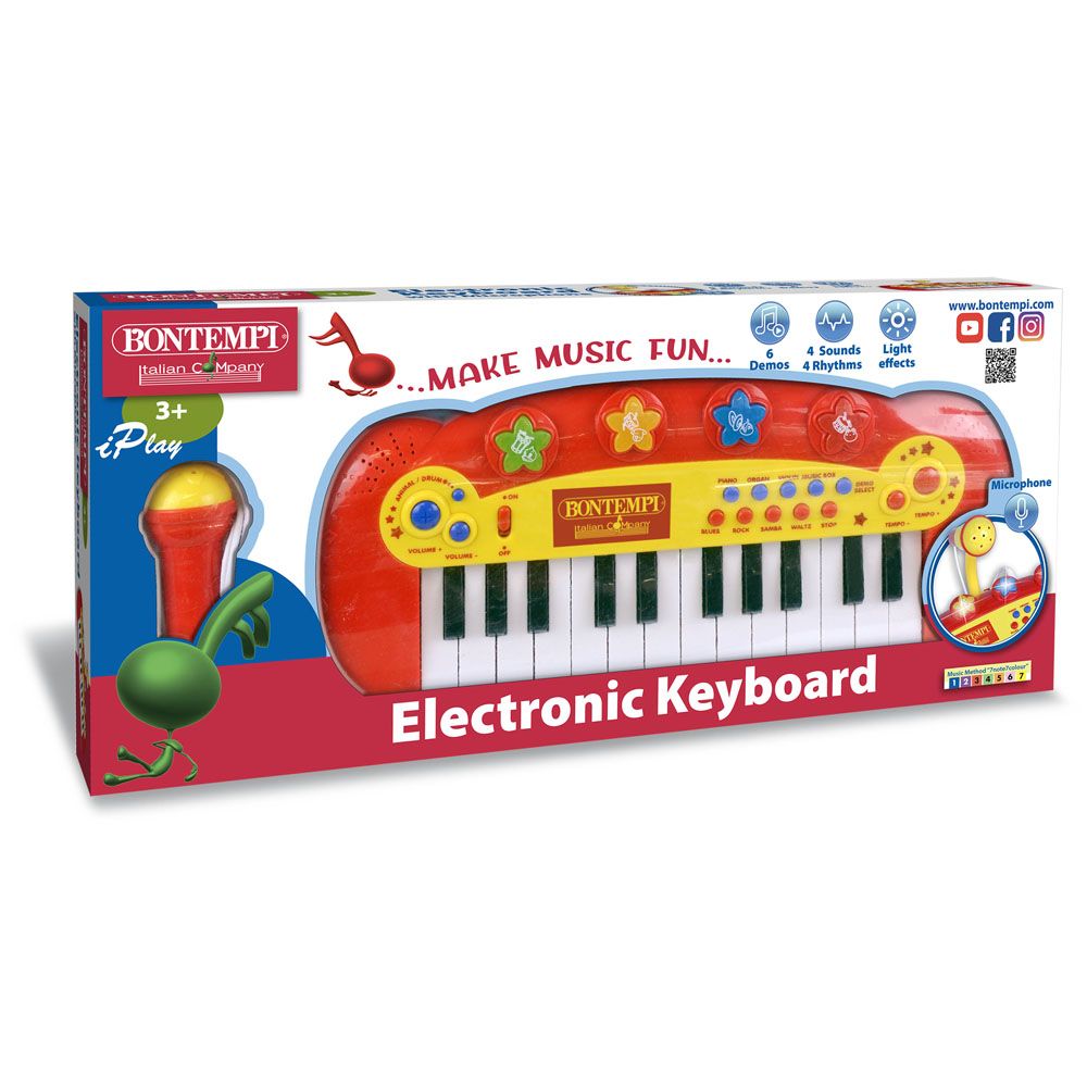 Bontempi 24-key electronic keyboard with microphone – Toymagic