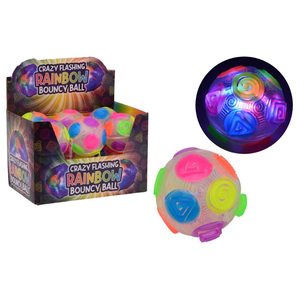 Johntoys Bouncing ball Crazy flashing Rainbow 8cm – Toymagic