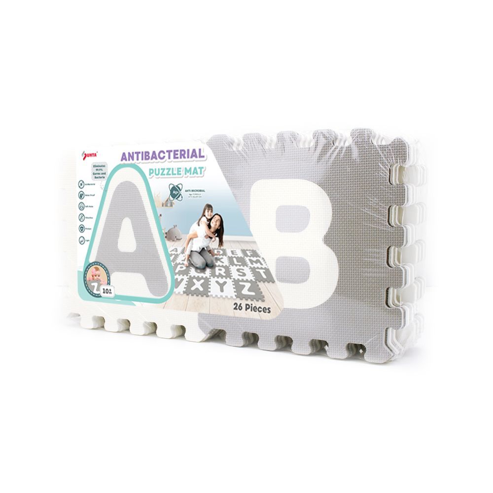 Alphabet Puzzle Mat White/Grey 26 Pieces – Toymagic